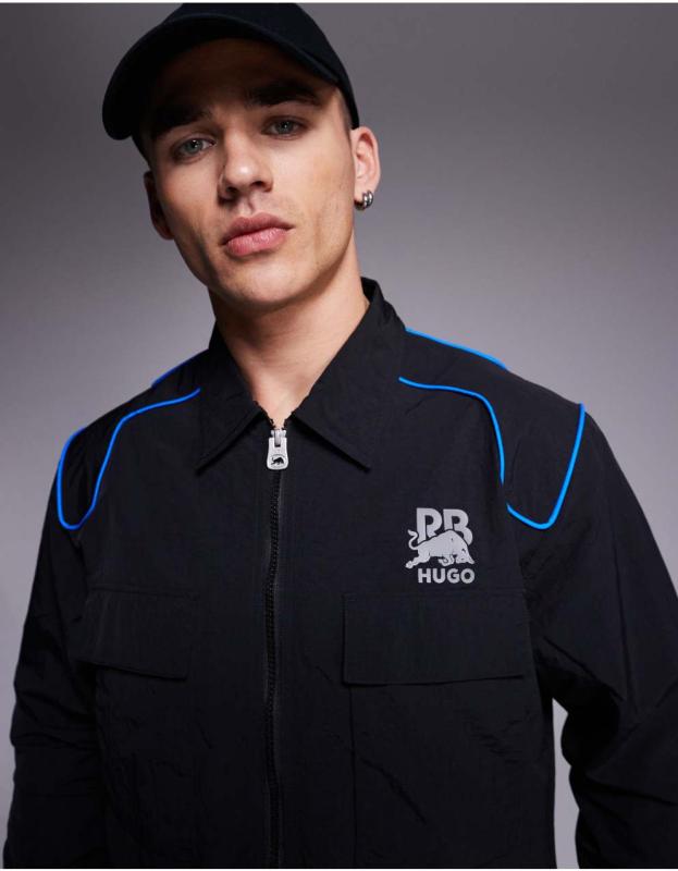 Hugo Red - Hugo Red Bull Racing capsule Eselio ブルーパイピングディテールオーバーサイズフル ...