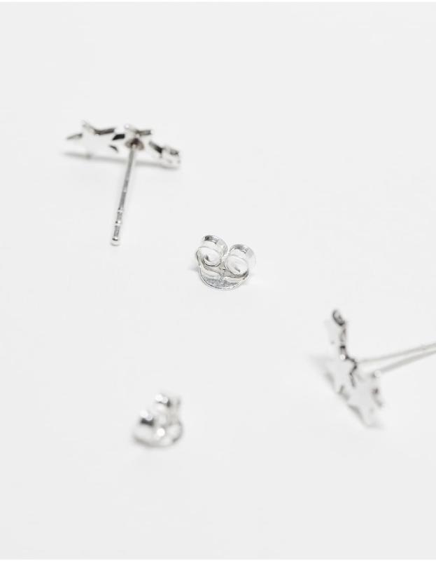 Kingsley Ryan - キングスレー・ライアン トリプルスター スタッド ピアス スターリングシルバー をオンライン購入 | ASOS ...