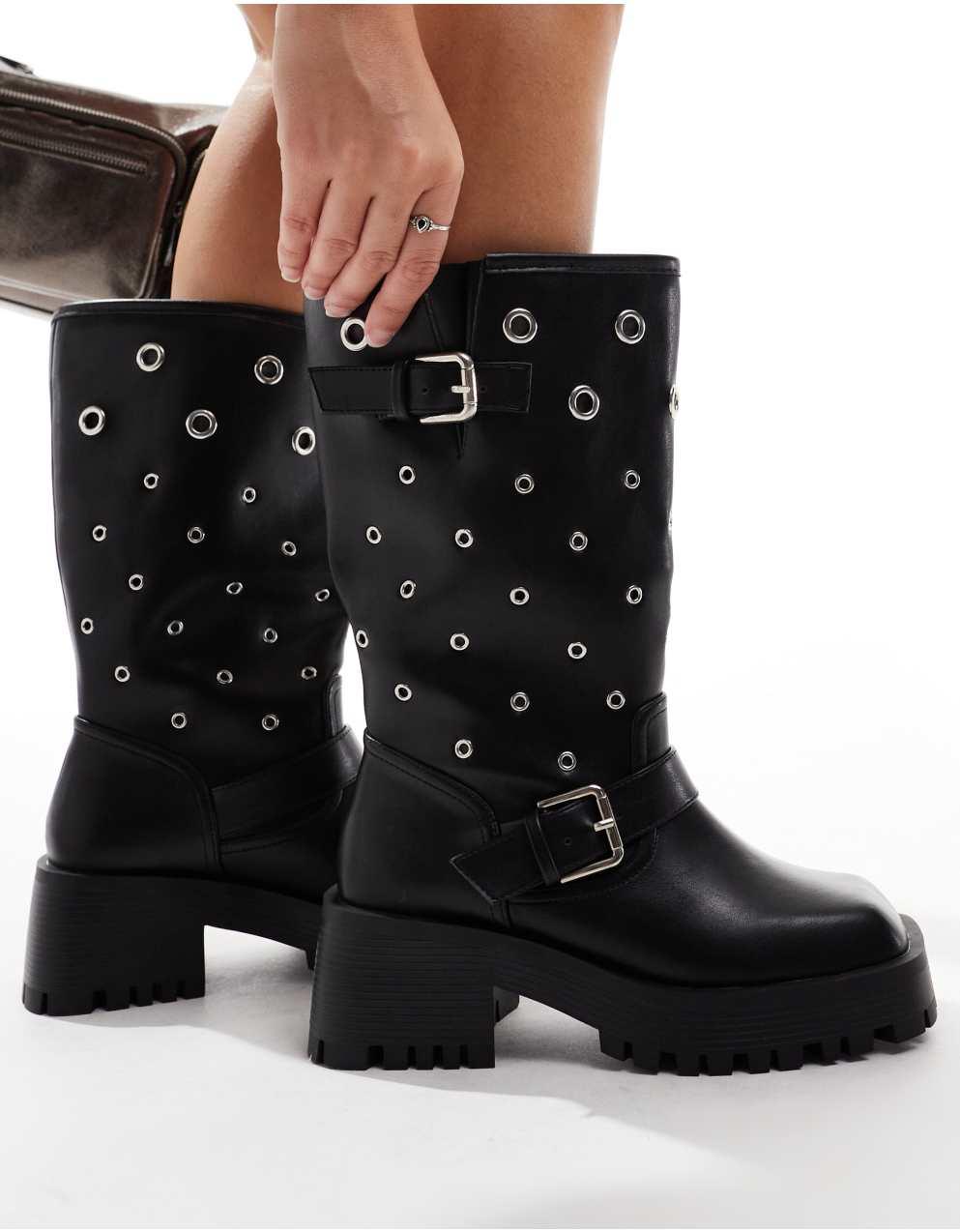 Raid Wide Fit - RAID ワイドフィット ジャーンヴィ ニーブーツ （ブラック をオンライン購入 | ASOS 日本公式サイト ...