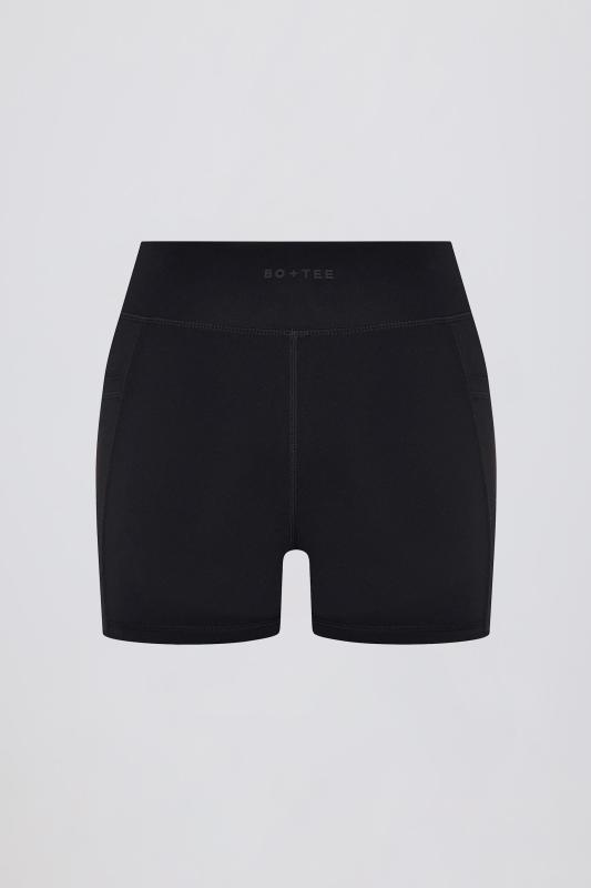 Soft Active V-waist Pocket Mini Shorts In Black | Bo And Tee United States