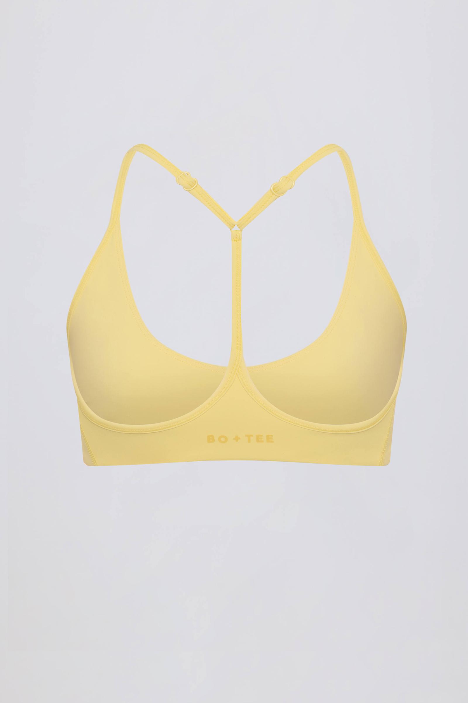 Soft Active Racerback Sports Bra In Lemon | Bo And Tee United States