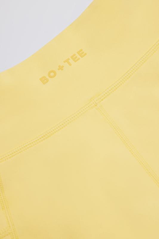 Soft Active Pocket V-waist Mini Shorts In Lemon | Bo And Tee United States