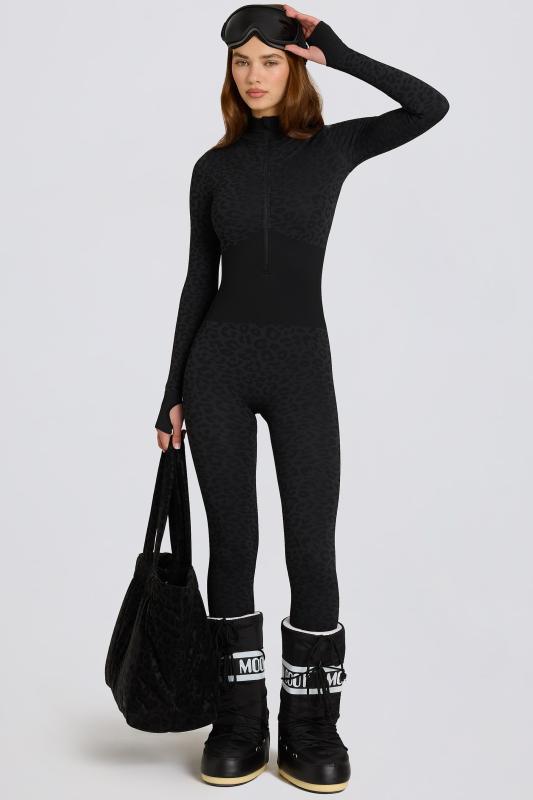 Thermal Base-layer Jumpsuit In Black Leopard | Bo And Tee United States