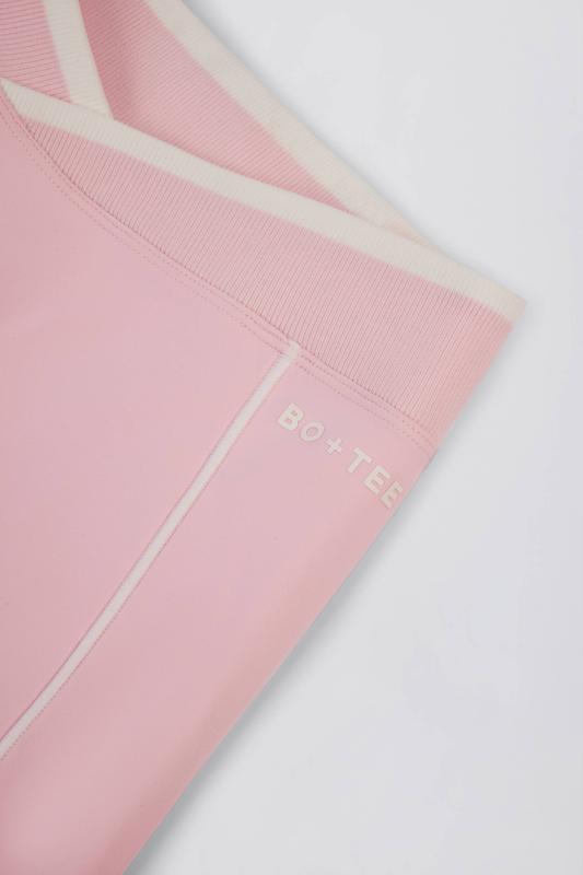 Soft Active Wrapover Contrast Mini Shorts In Powder Pink | Bo And Tee ...