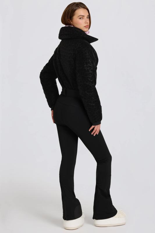 Waterproof Belted Layered Ski Suit In Black Leopard | Bo And Tee United ...