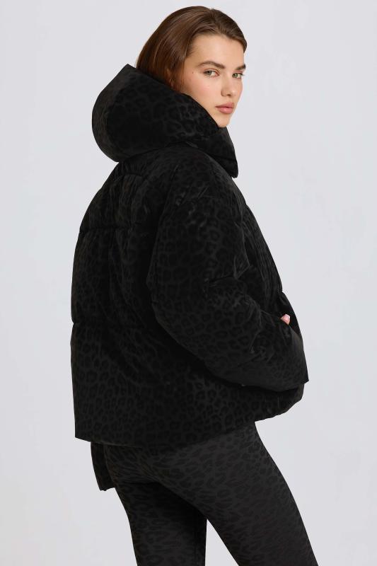 Waterproof Cropped Oversized Ski Jacket In Black Leopard | Bo And Tee ...