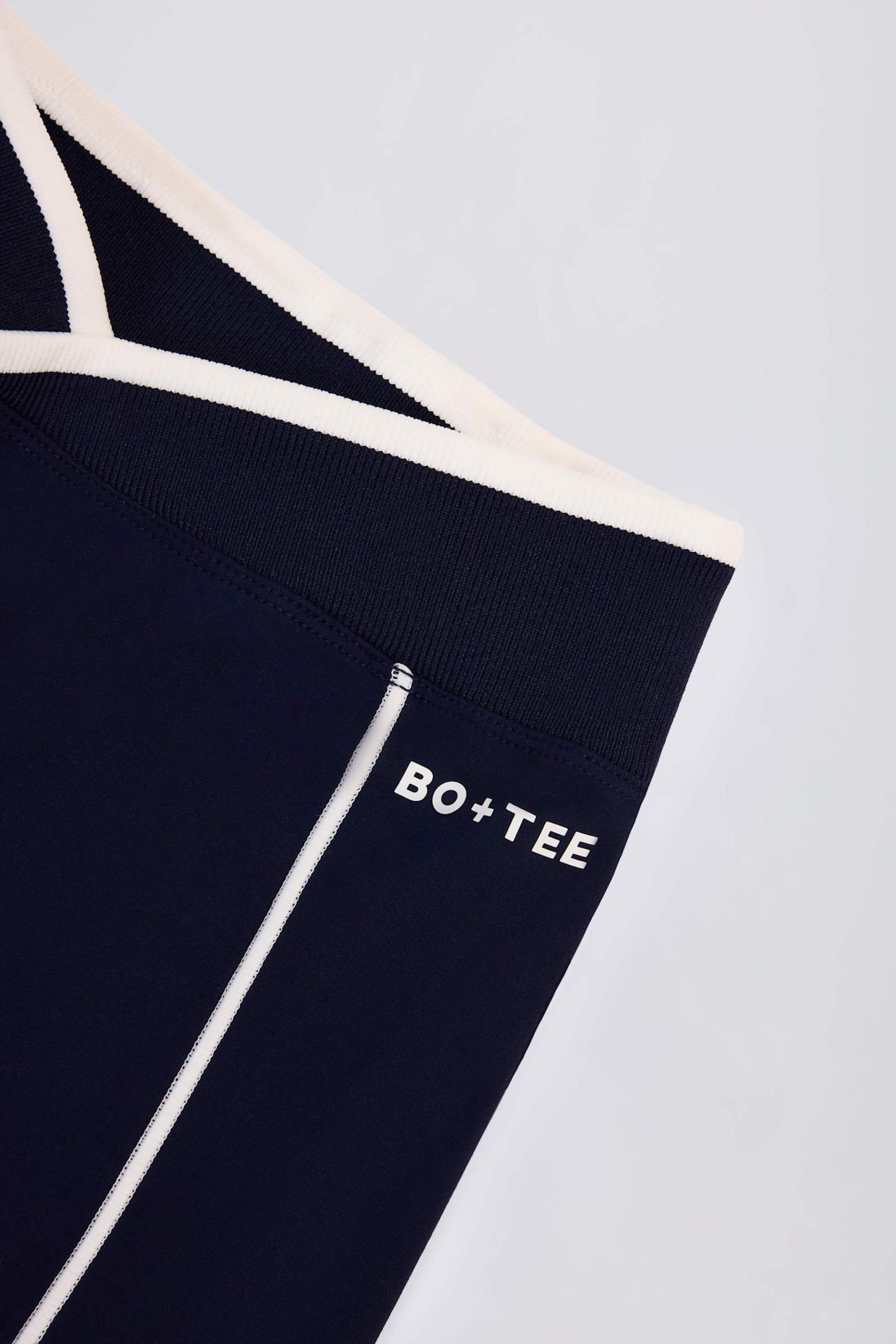Soft Active Wrapover Contrast Mini Shorts In Classic Navy | Bo And Tee ...