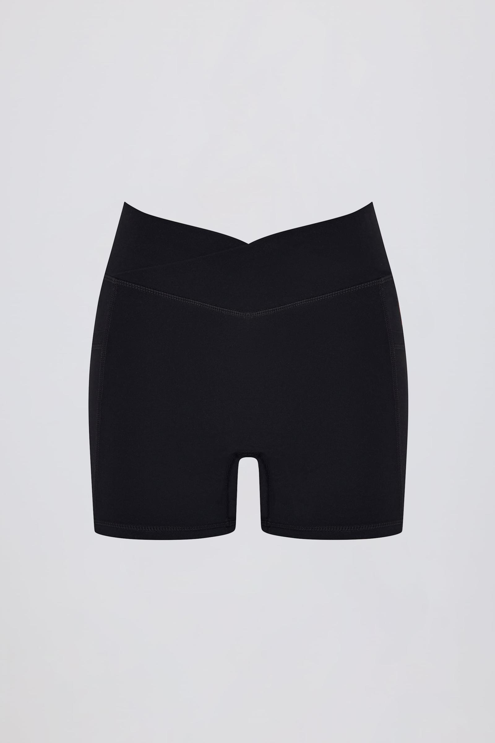 Soft Active V-waist Pocket Mini Shorts In Black | Bo And Tee United States