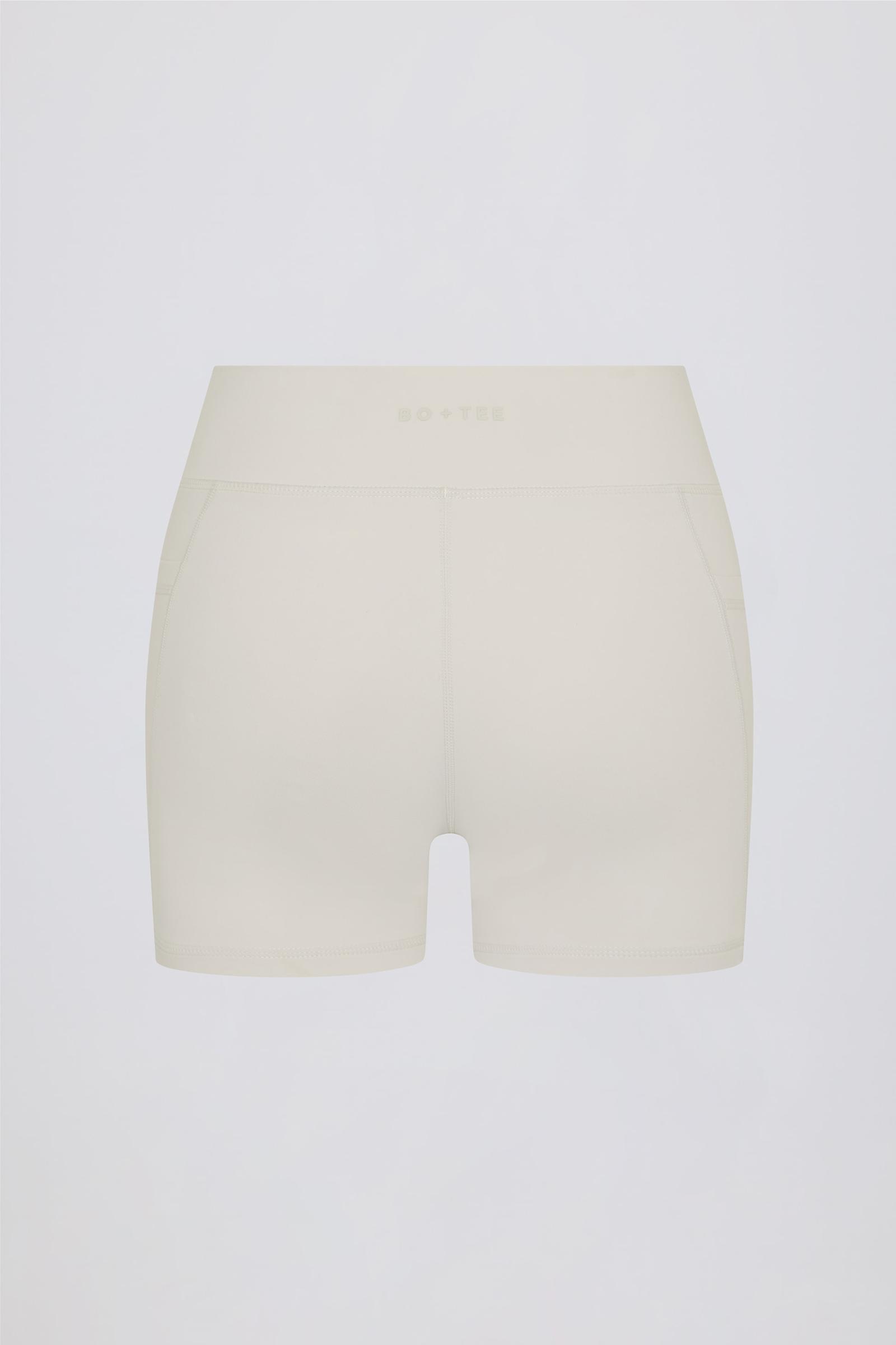 Soft Active Pocket V-waist Mini Shorts In Oat | Bo And Tee United States