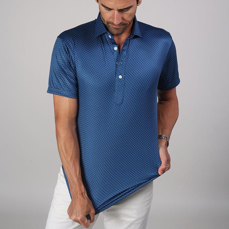 Semi-Spread Collar Polo Blue Polka Dot | Collars & Co.: Designer Polo ...
