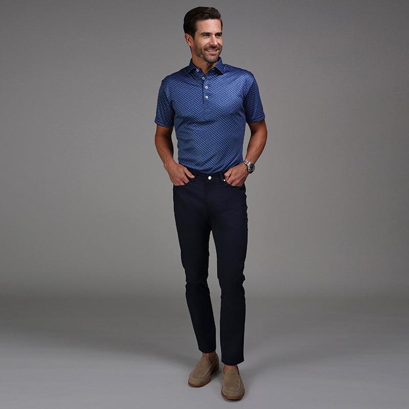 CEO Chino Five Pocket Cotton Stretch Pants Navy | Collars & Co ...