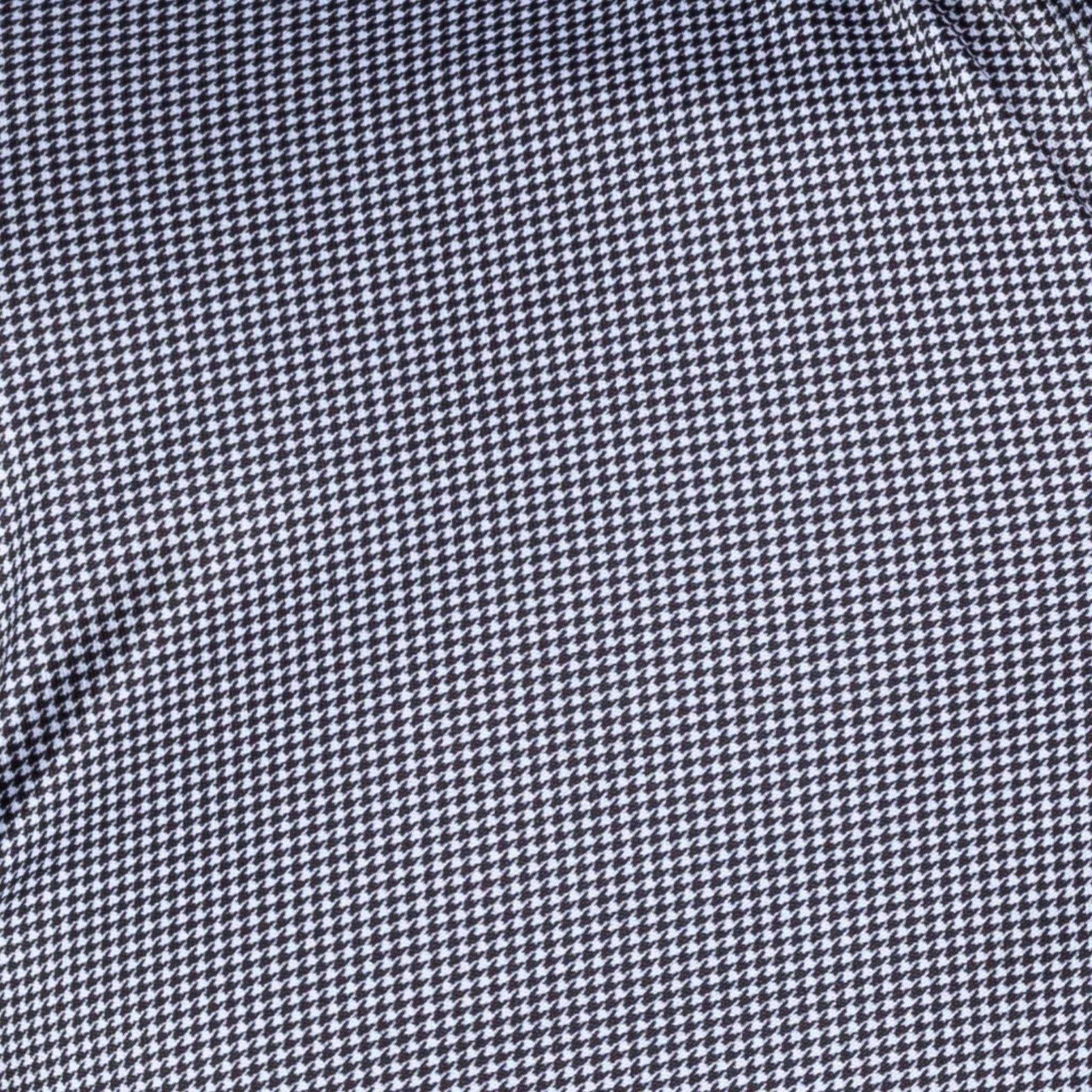 Quattro Flex Dress Shirt with Semi-Spread Collar Black Houndstooth ...