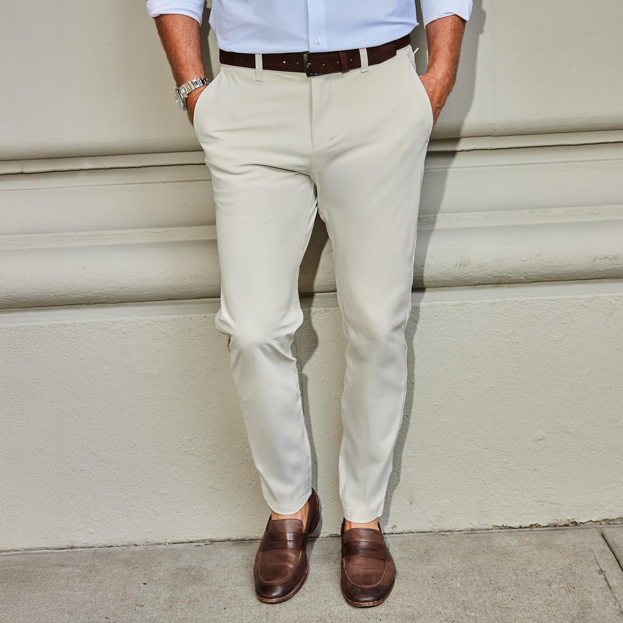 Apex Tech Pants Ivory | Collars & Co: Designer Polo Shirts | Menswear