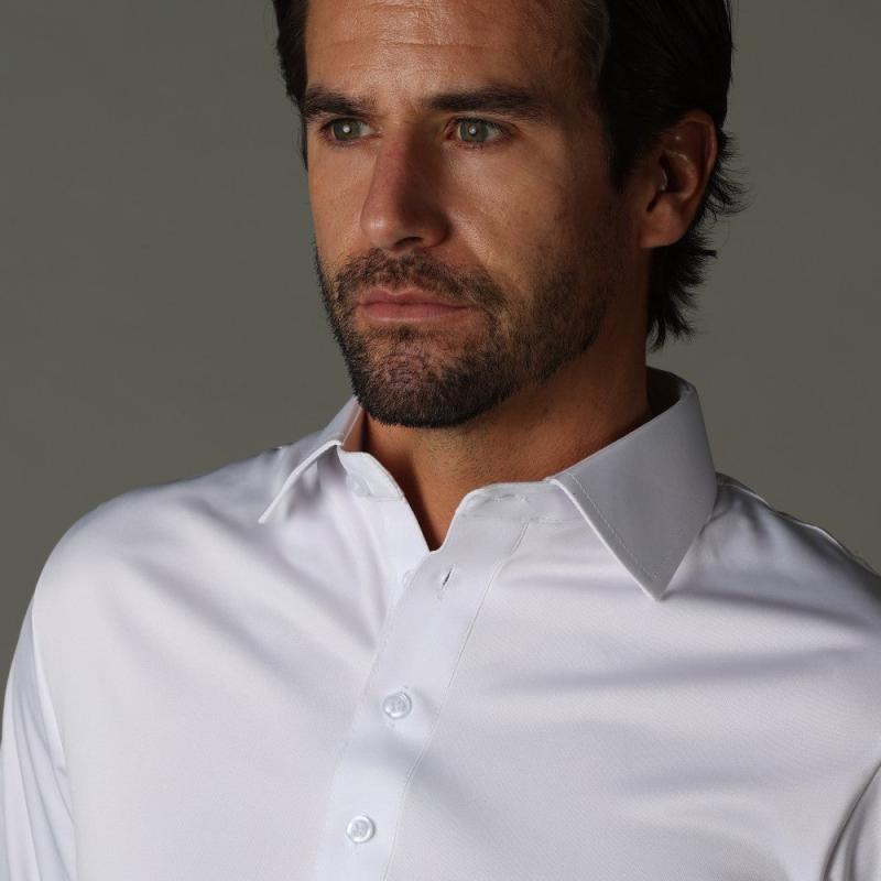 Semi-Spread Collar Polo Long Sleeve White | Collars & Co.: Designer ...