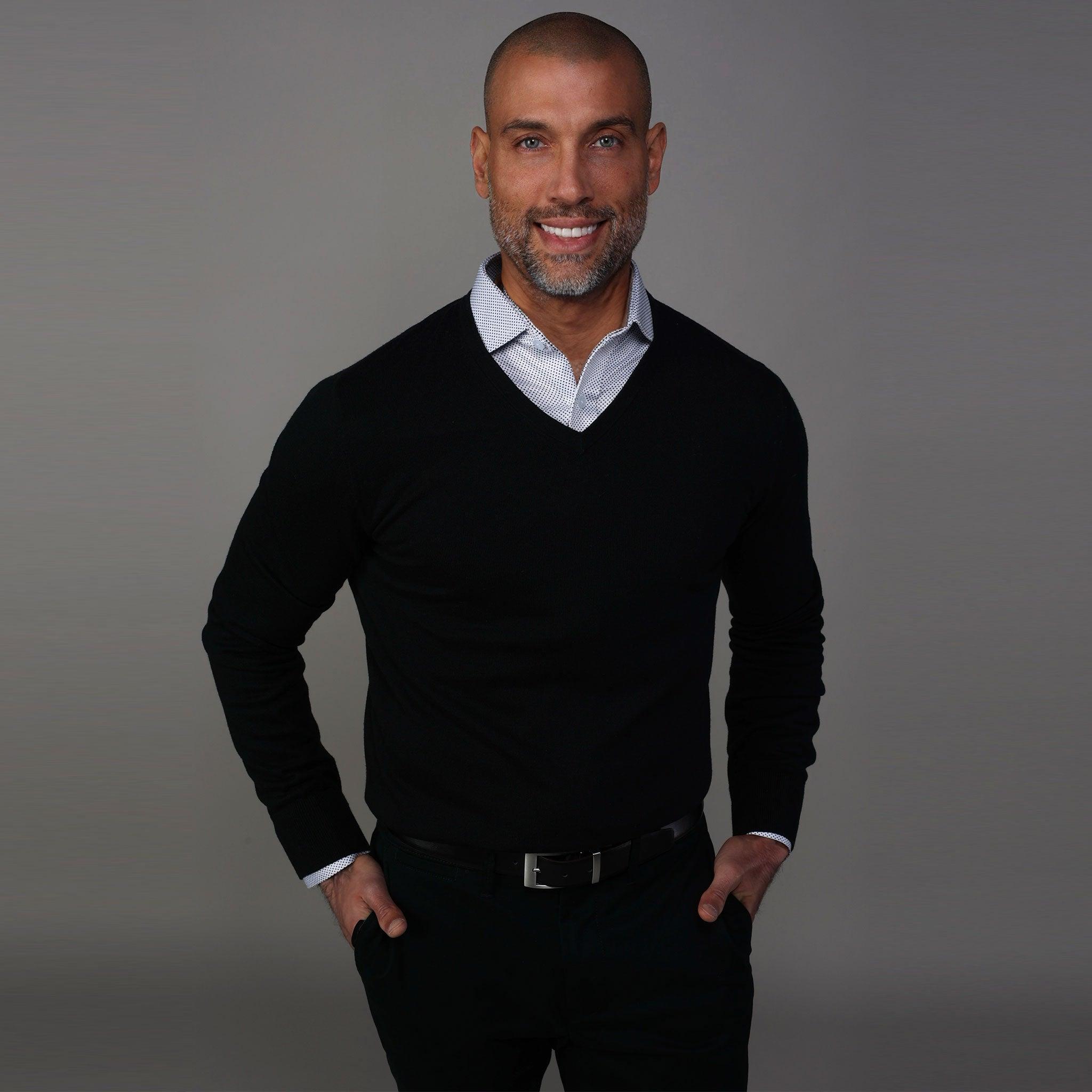 Quattro Flex Dress Shirt with Semi-Spread Collar White Micro Dot ...
