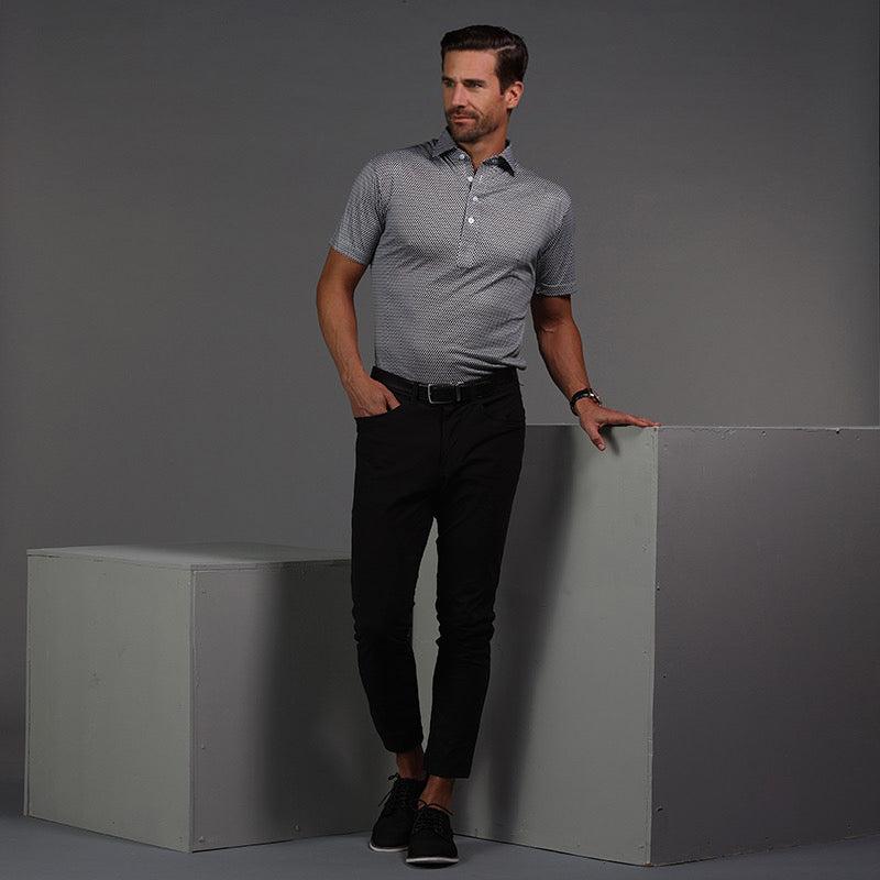 Semi-Spread Collar Polo Vantage Black | Collars & Co: Designer Polo ...