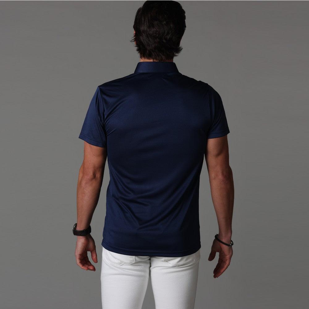 Semi-Spread Collar Polo Navy | Collars & Co.: Designer Polo Shirts ...