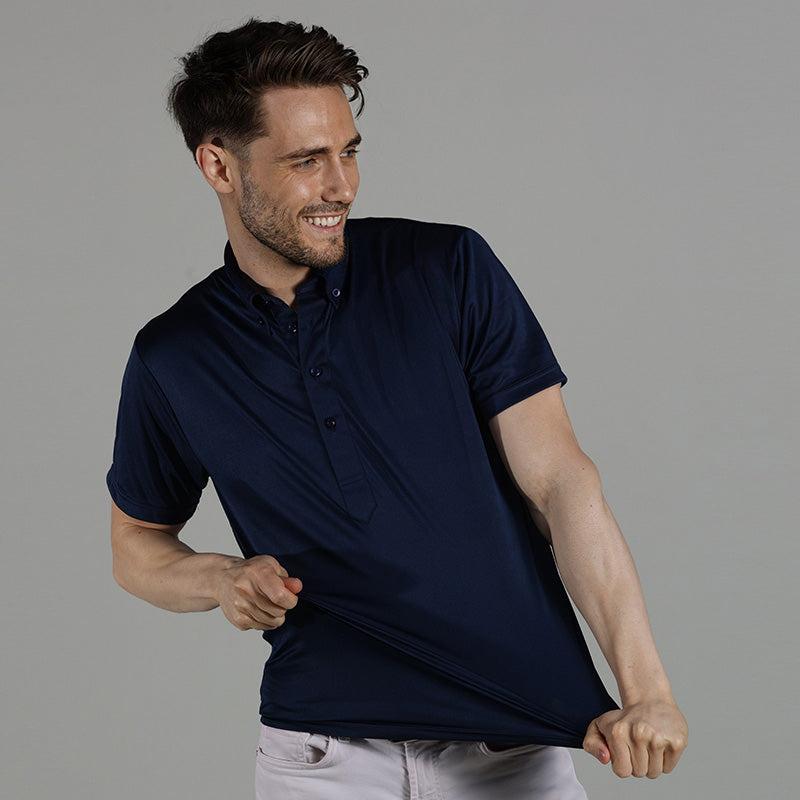 Oxford Button Down Collar Polo Navy Blue | Collars & Co: Designer Polo ...