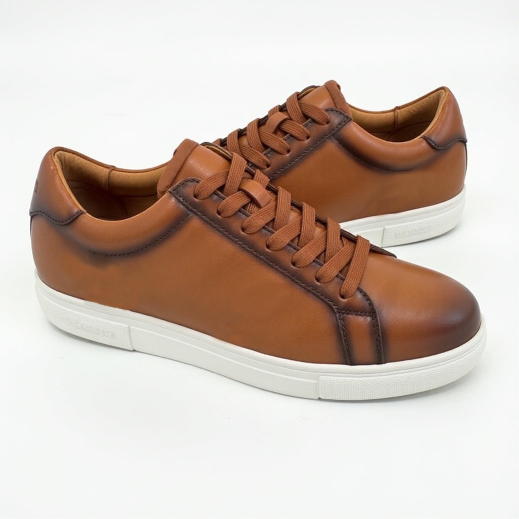 Burnished Saddle CEO Sneaker | Collars & Co: Designer Polo Shirts ...