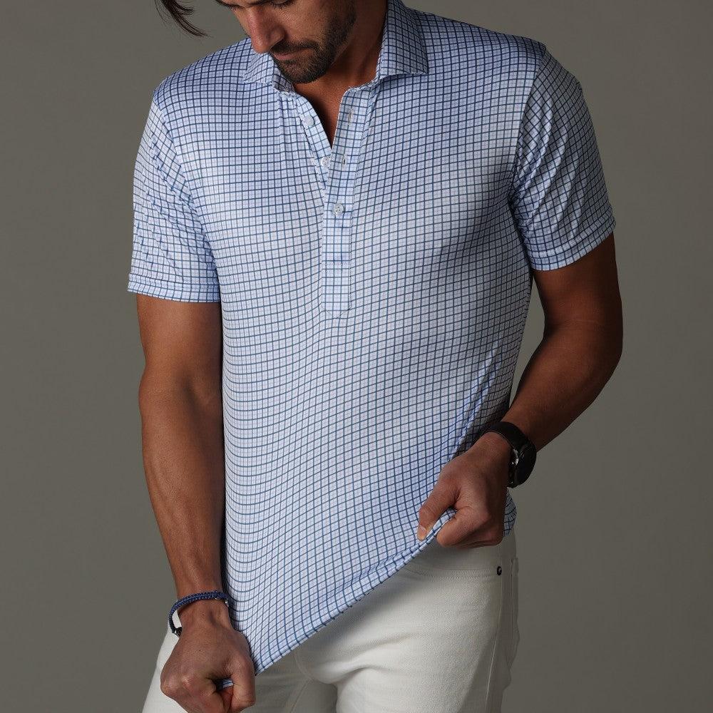 Semi-Spread Collar Polo Blue Tattersall | Collars & Co.: Designer Polo ...