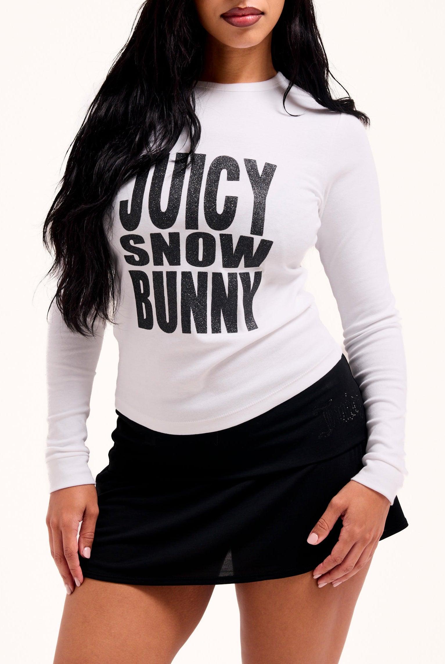 Weisses 'juicy Snow Bunny' Glitzer-langarm-t-shirt | Juicy Couture ...