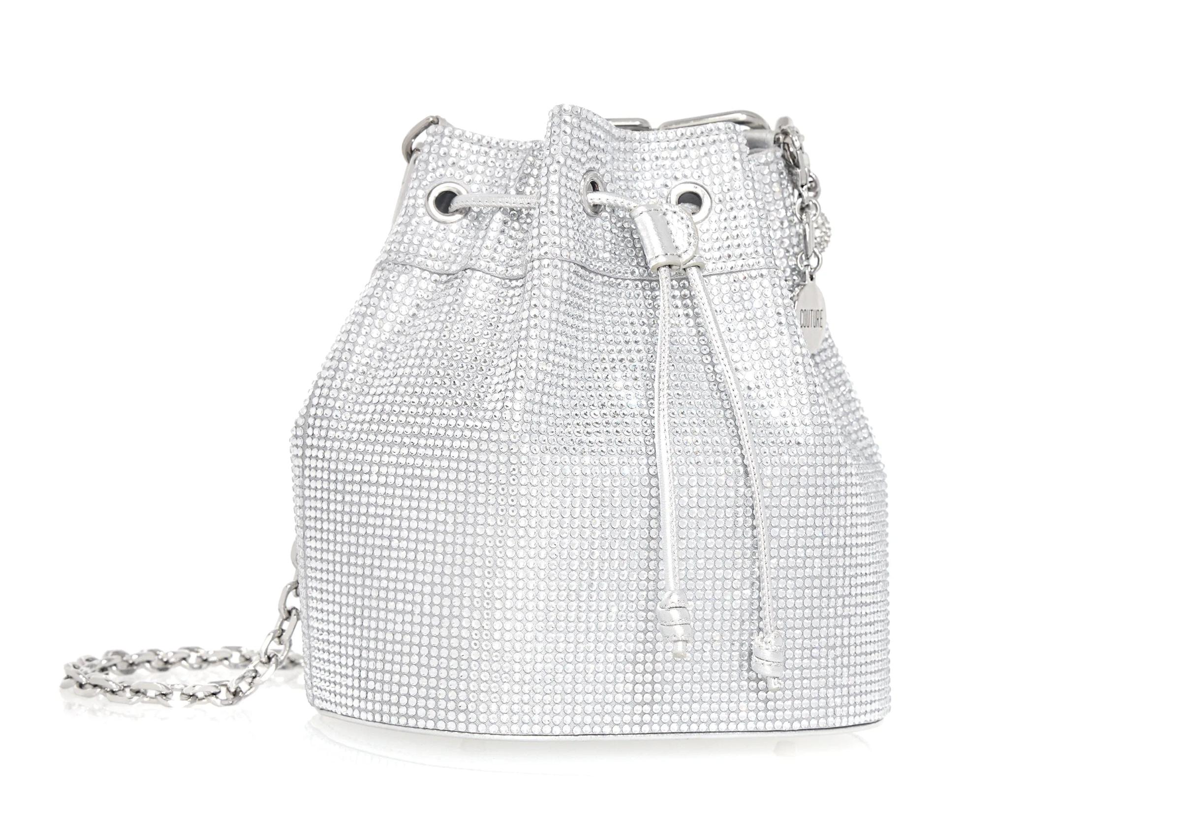 Piper Bucket Silver Drawstring Bag | Judith Leiber Japan Couture Bags ...