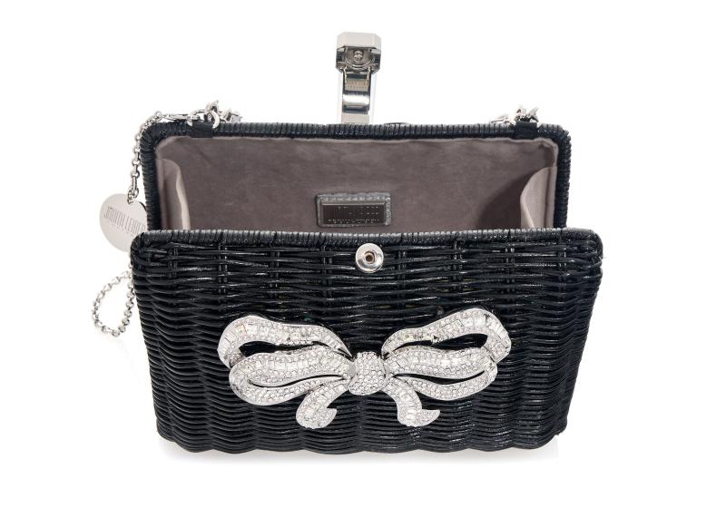 Hailey Wicker Basket Bow Black | Judith Leiber Hong Kong Couture Bags ...