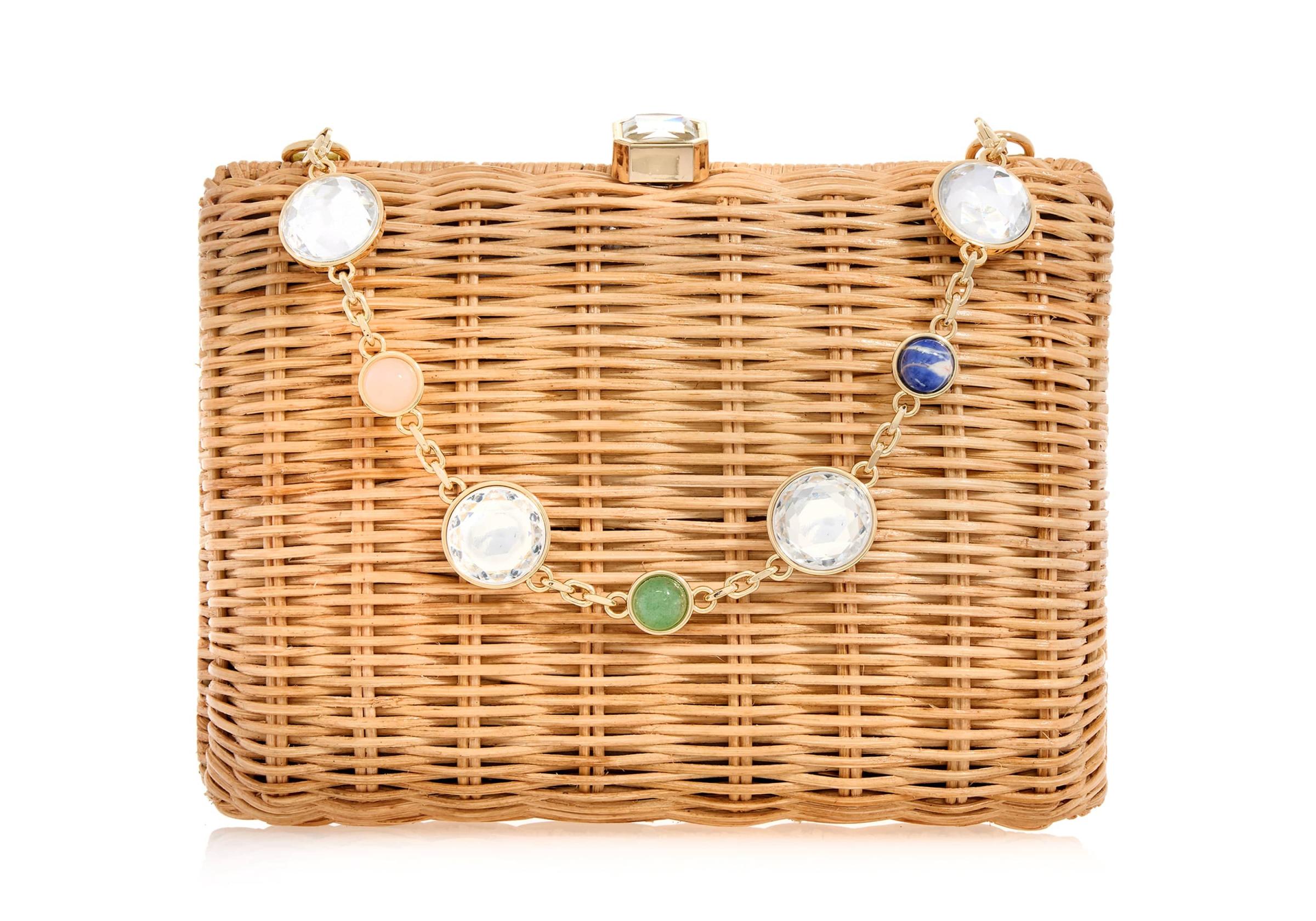 Hailey Wicker Basket Natural Stone | Judith Leiber Hong Kong Couture ...