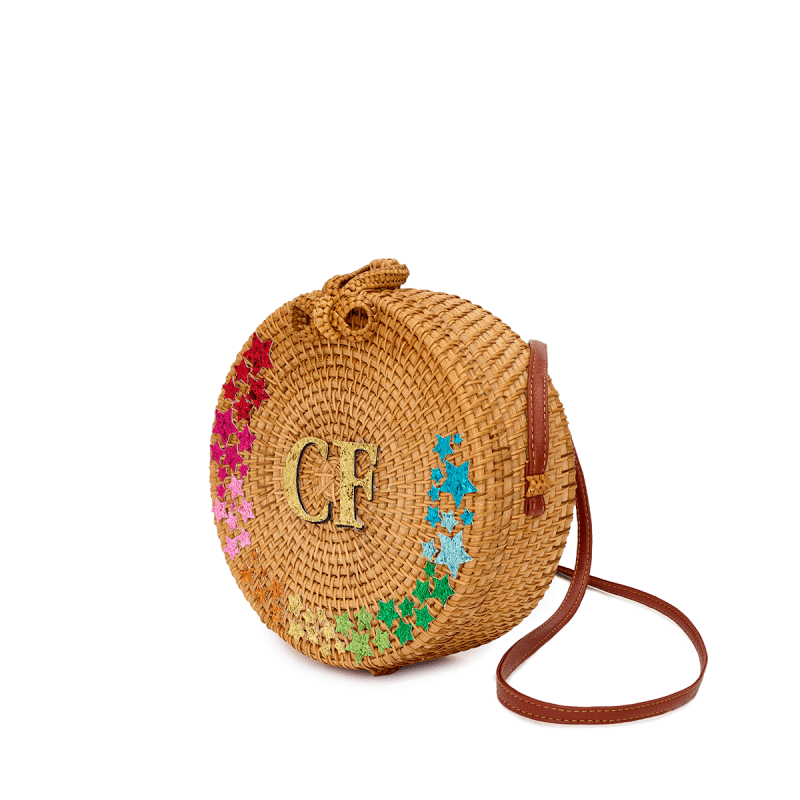 Mabel Rattan Round Bag - Rainbow | Lily & Bean USA - Luxury ...