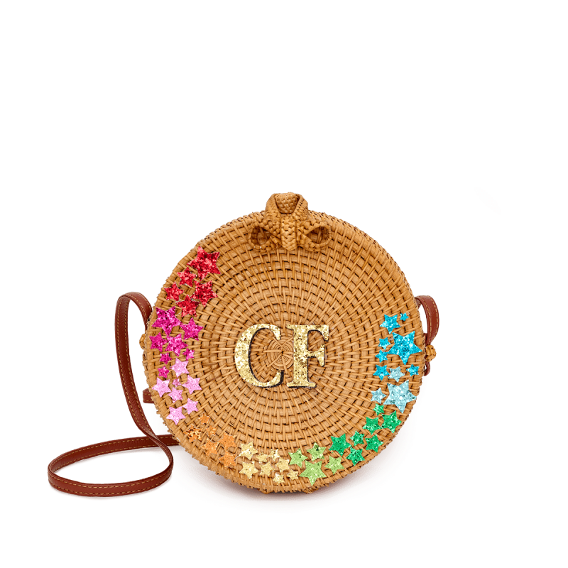 Mabel Rattan Round Bag - Rainbow | Lily & Bean USA - Luxury ...