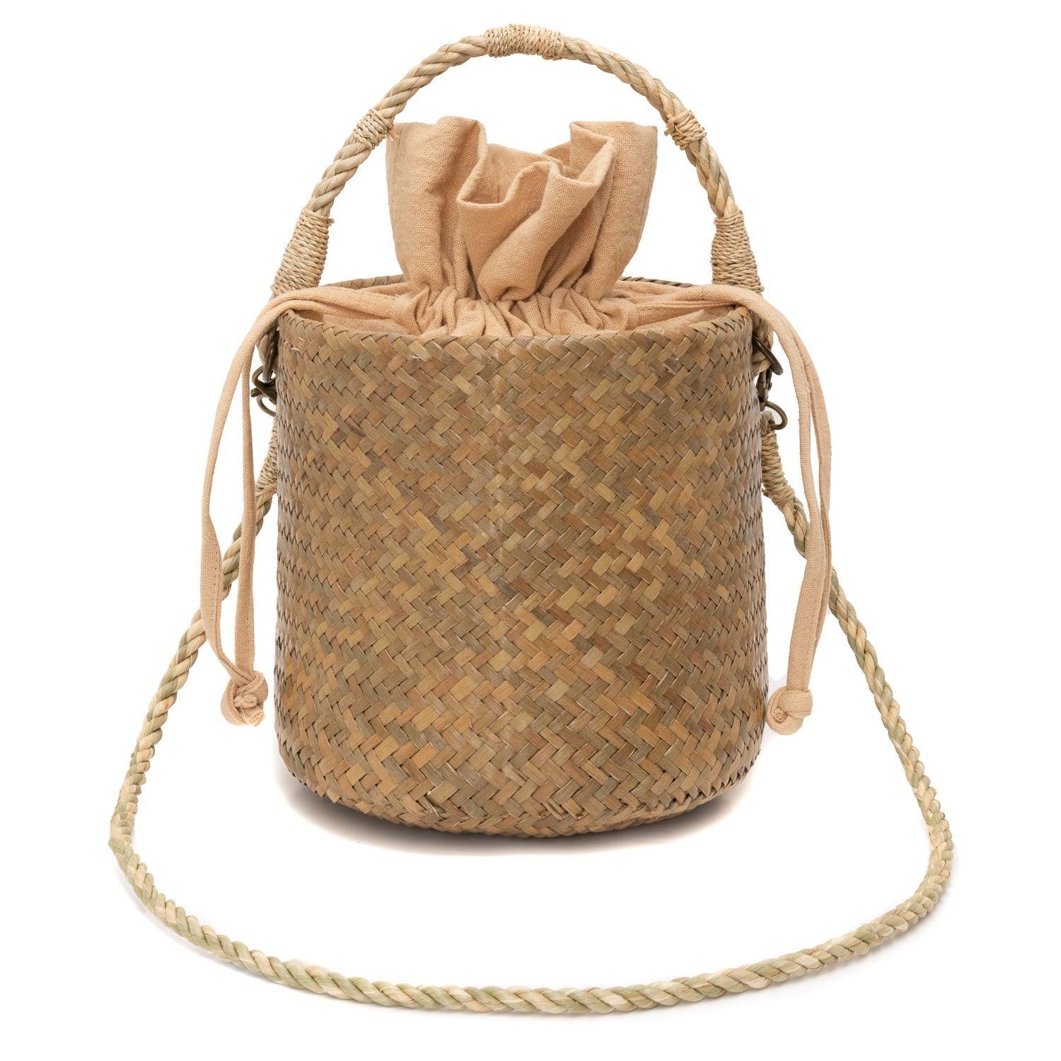 Straw Bucket Bag | Lily & Bean Australia - Luxury Personalised Bags ...