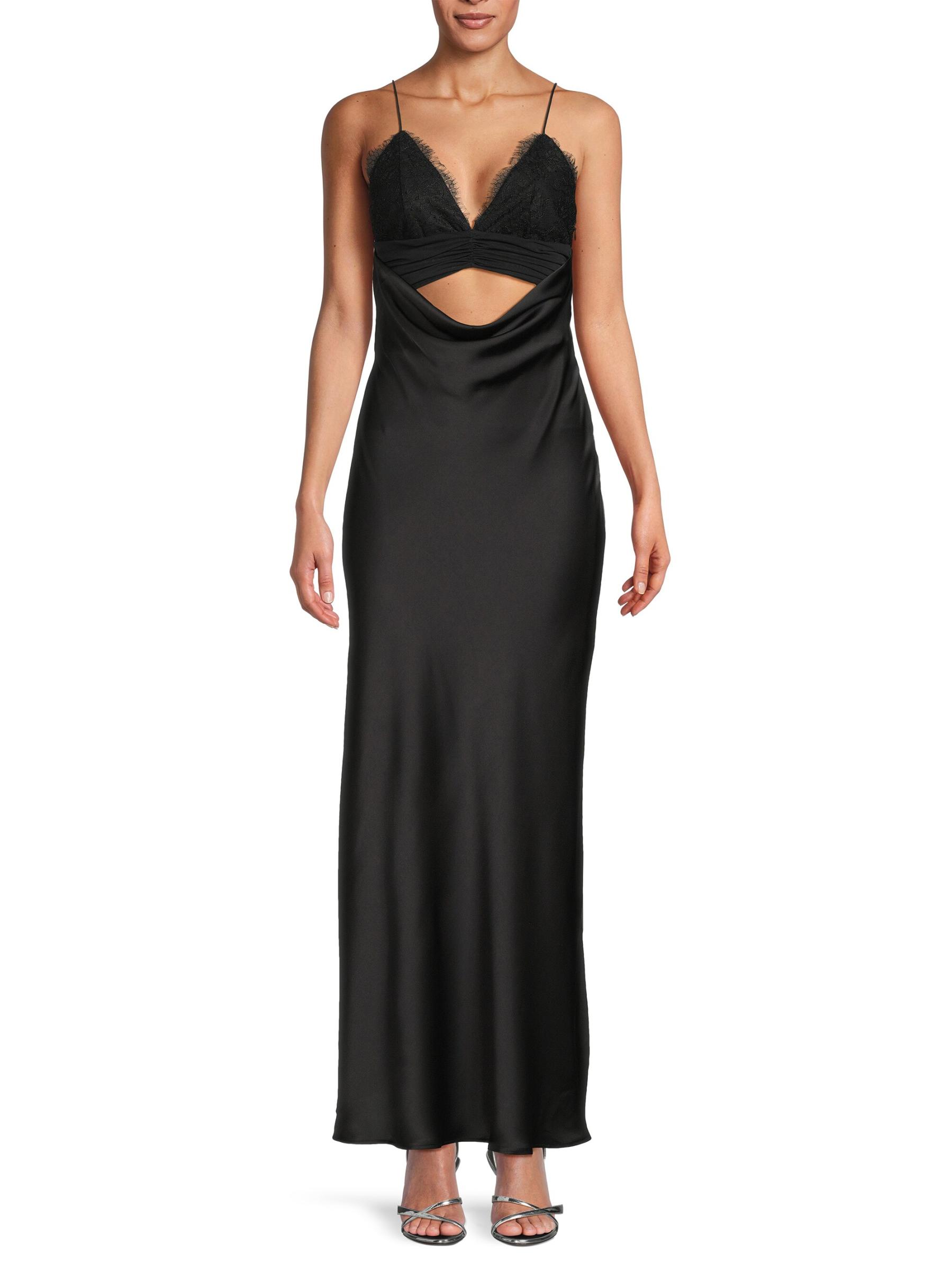 Shop MISHA - Maxxy Satin Slip Cut-Out Maxi Dress | Saks Fifth Avenue ...