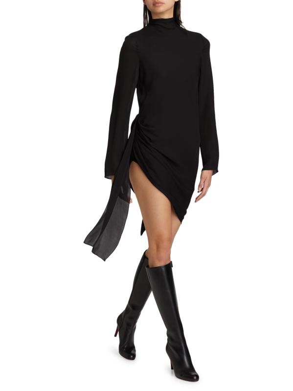 Shop Brandon Maxwell - Raina Silk Draped Minidress | Saks Fifth Avenue ...