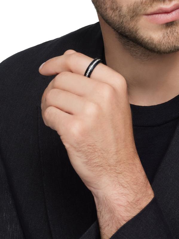 Shop David Yurman - Streamline Band Ring in Black Titanium | Saks Fifth ...