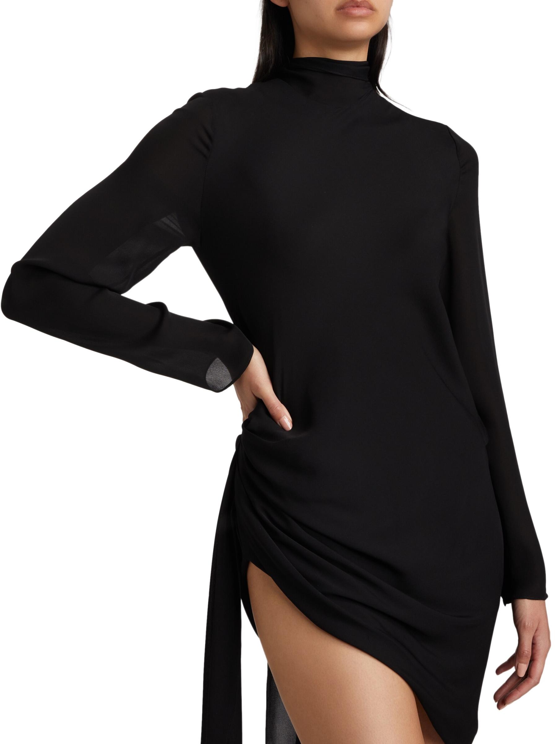 Shop Brandon Maxwell - Raina Silk Draped Minidress | Saks Fifth Avenue ...