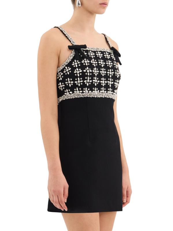 Shop Rebecca Vallance - Rina Crystal-Embellished Crepe Minidress | Saks ...