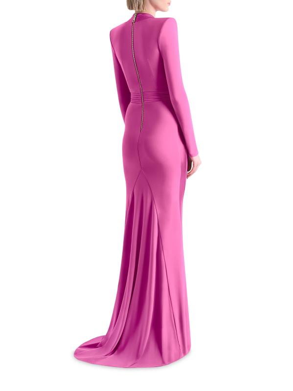 Shop ZHIVAGO - Battle Lines The Heiress V-Neck Gown | Saks Fifth Avenue ...