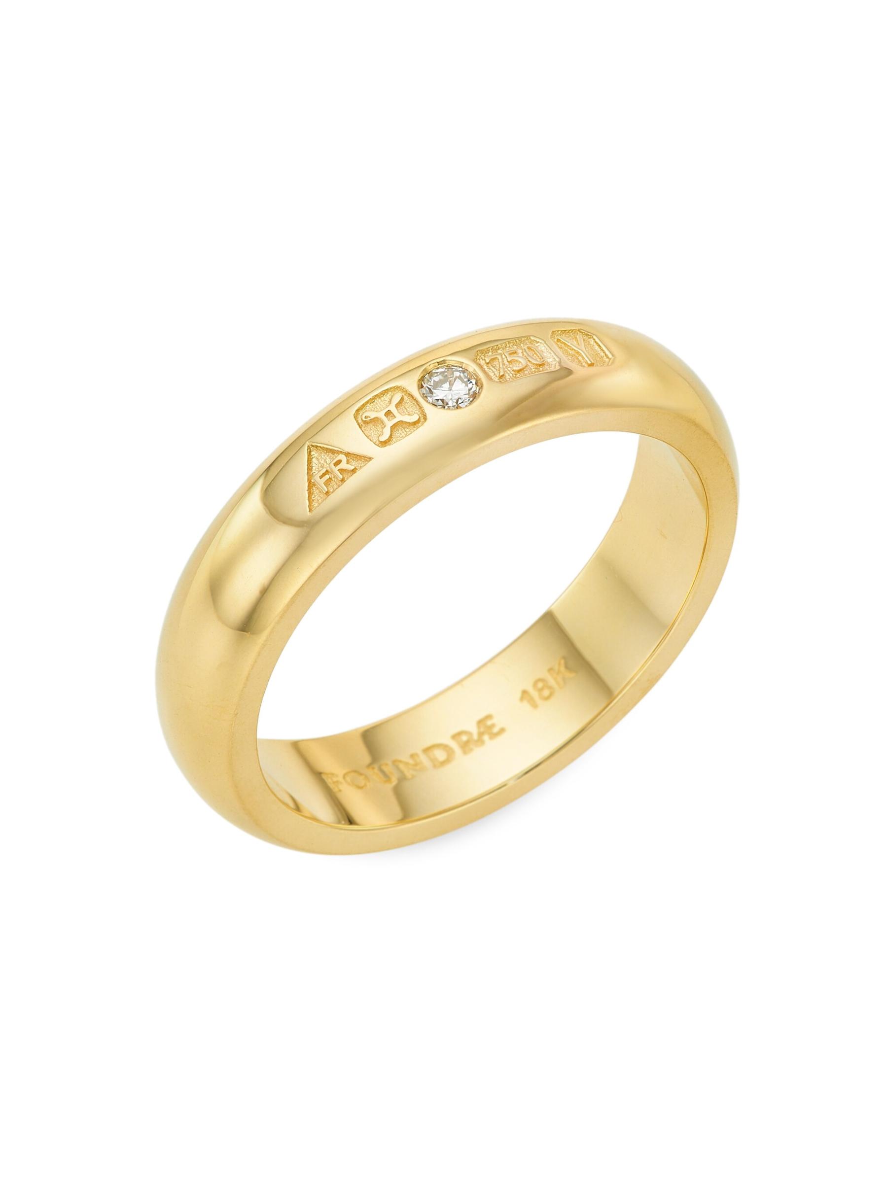Shop Foundrae - True Love 18K Yellow Gold Engravable Ring | Saks Fifth ...