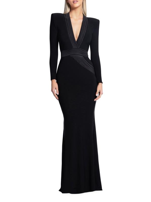Shop ZHIVAGO - Battle Lines The Heiress V-Neck Gown | Saks Fifth Avenue ...