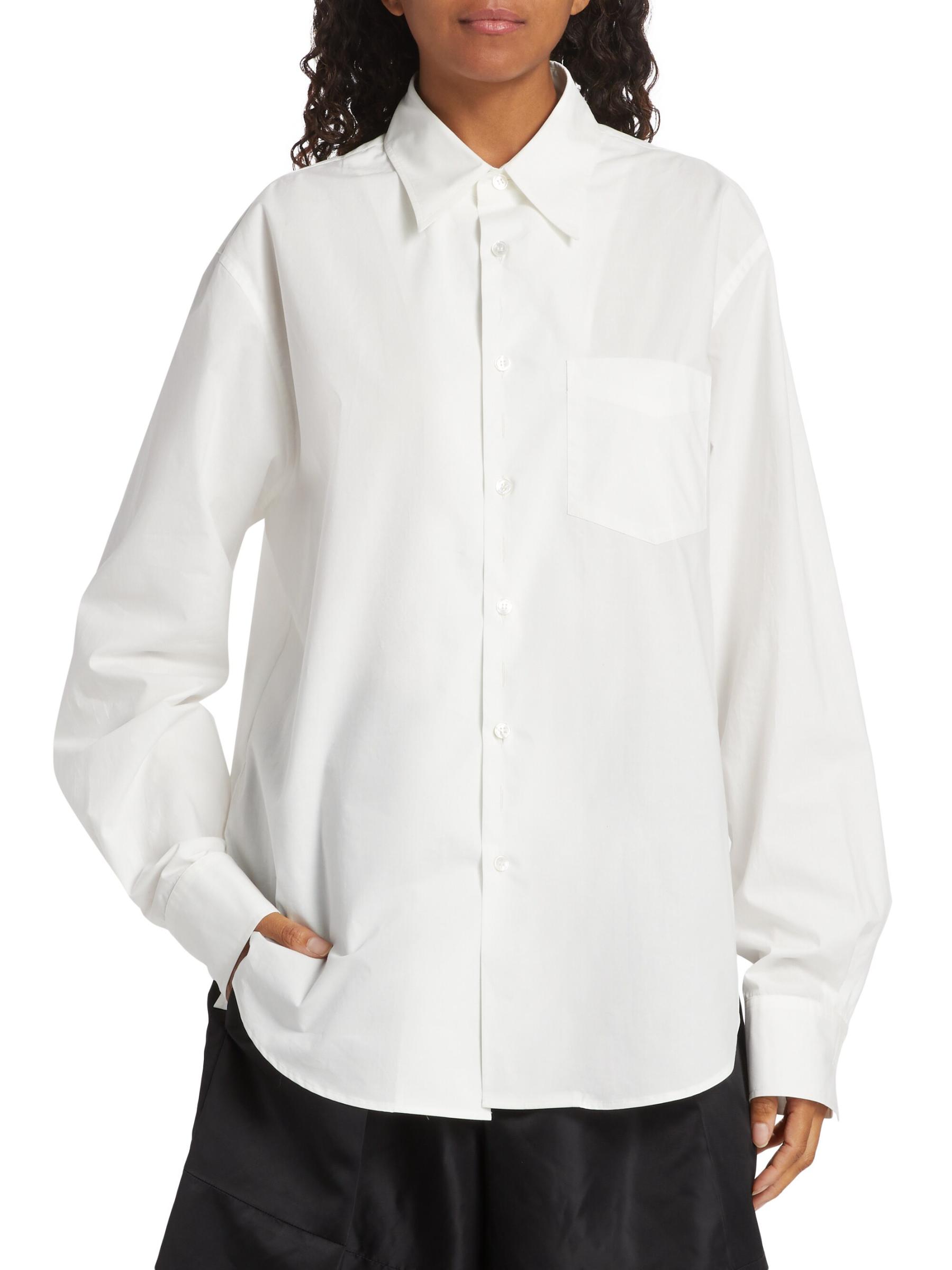 Shop MM6 Maison Margiela - Poplin Slashed Pocket Shirt | Saks Fifth ...