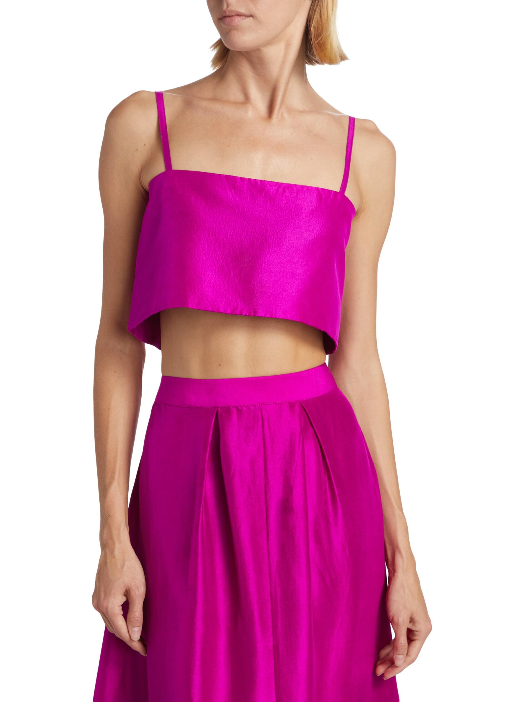 Shop Azeeza - Walton Silk Crop Top | Saks Fifth Avenue Saks Fifth ...