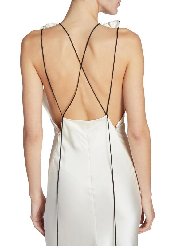 Shop Victoria Beckham - Satin Gathered Shoulder Cami Gown | Saks Fifth ...