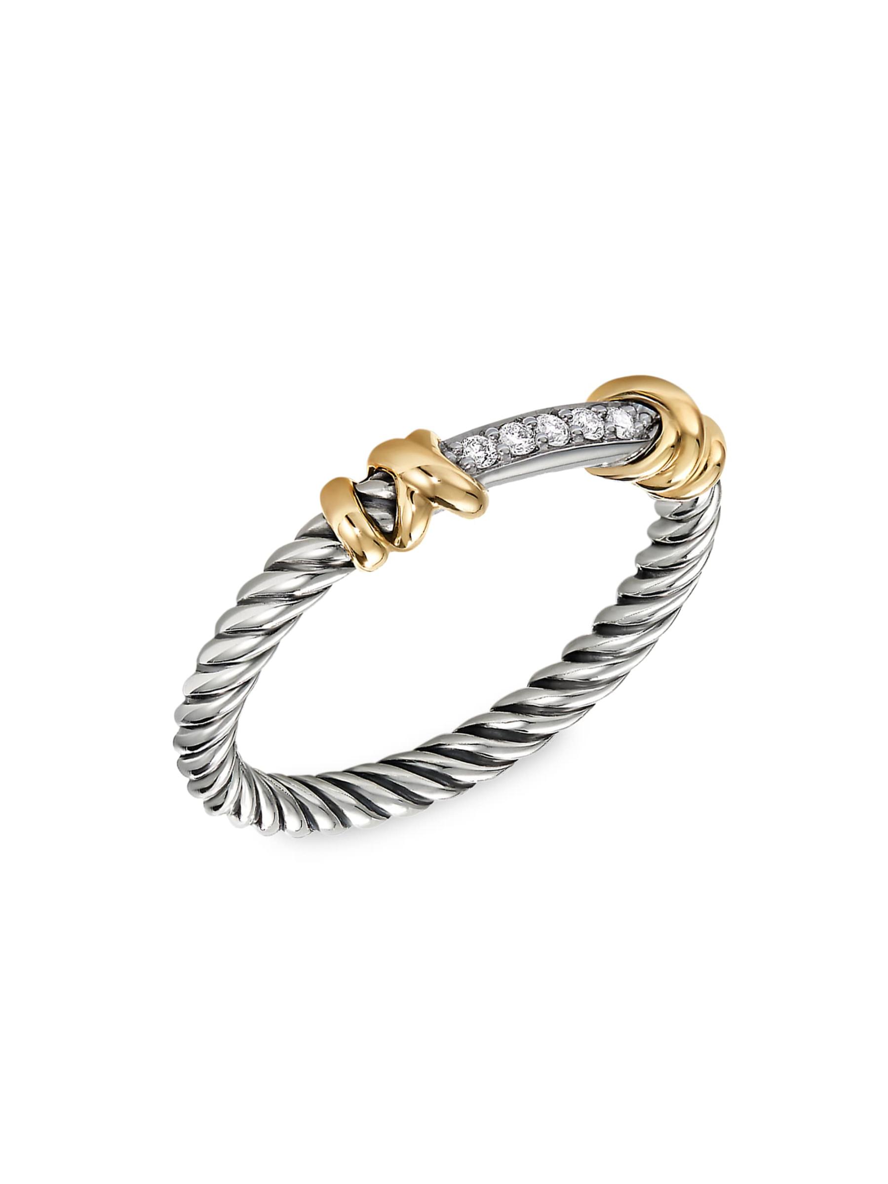 Shop David Yurman - Helena Ring With 18K Yellow Gold & Diamonds | Saks ...