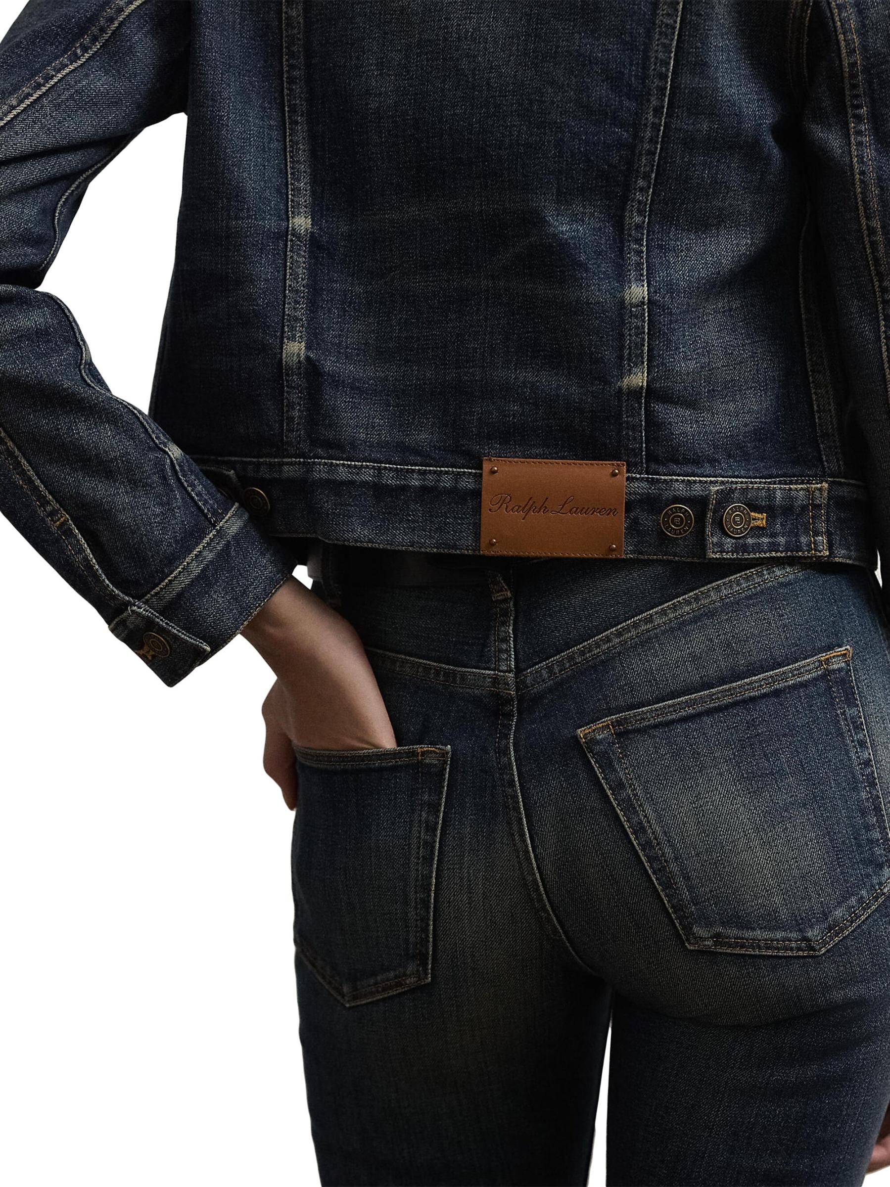 Shop Ralph Lauren Collection - Rigby Cropped Denim Trucker Jacket ...