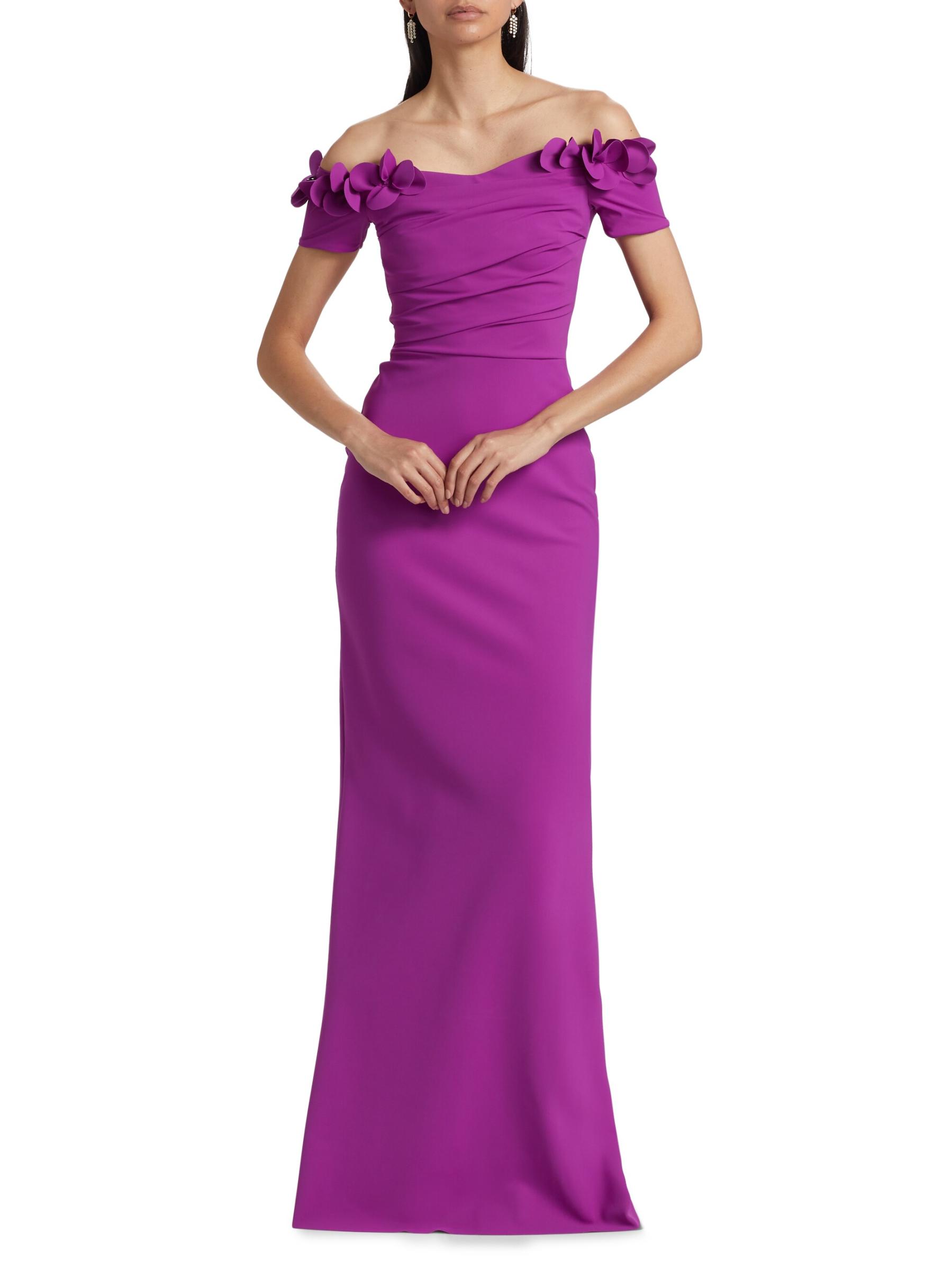 Shop Chiara Boni La Petite Robe - Yiana Floral Appliqué Gown | Saks ...