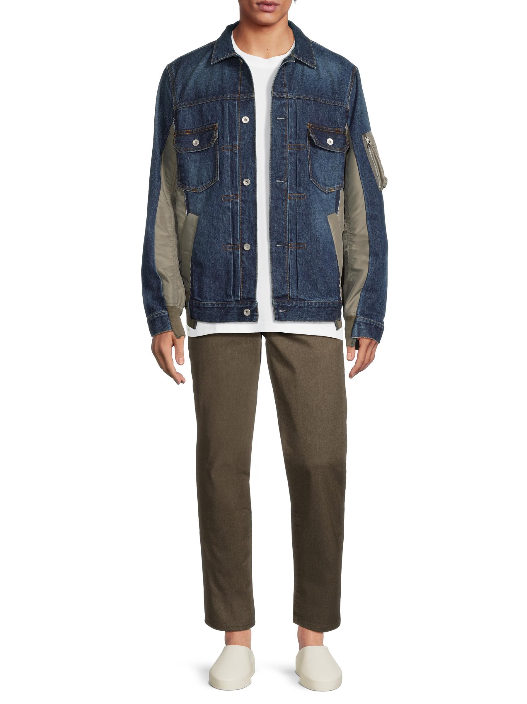 Shop Sacai - Denim Mixed-Media Jacket | Saks Fifth Avenue Australia