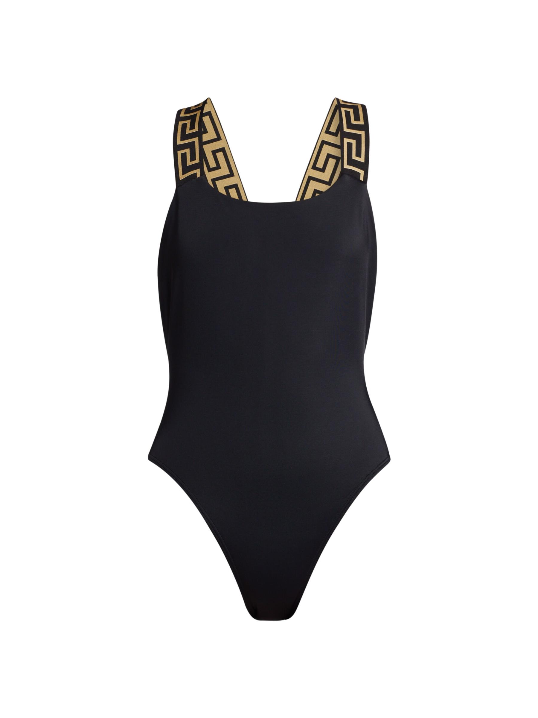 Shop Versace - Greek Key Strap One-Piece Swimsuit | Saks Fifth Avenue ...