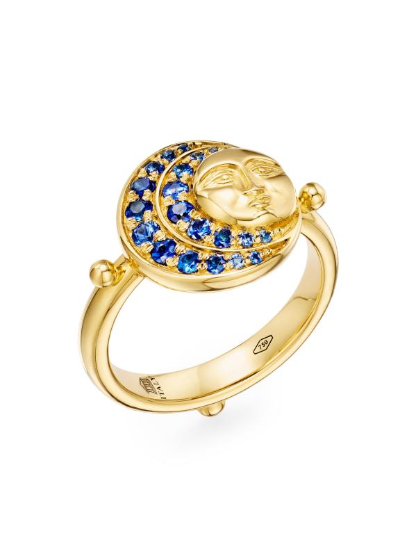 Compra Temple St. Clair - Anillo Eclipse Lunar Celestial Oro Amarillo 18K y Zafiro Azul | Saks ...