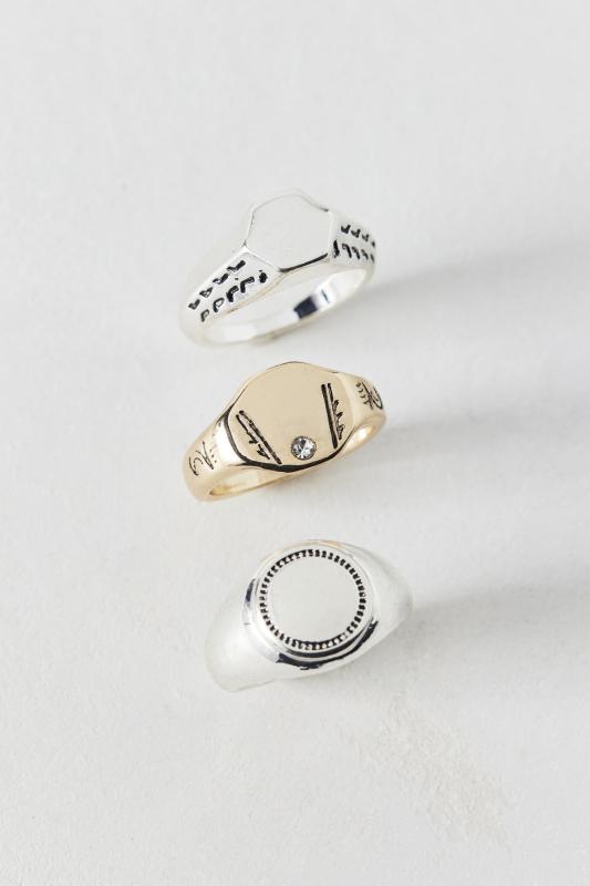 Athens Stainless Steel Signet Ring Set | Urban Outfitters Singapore ...
