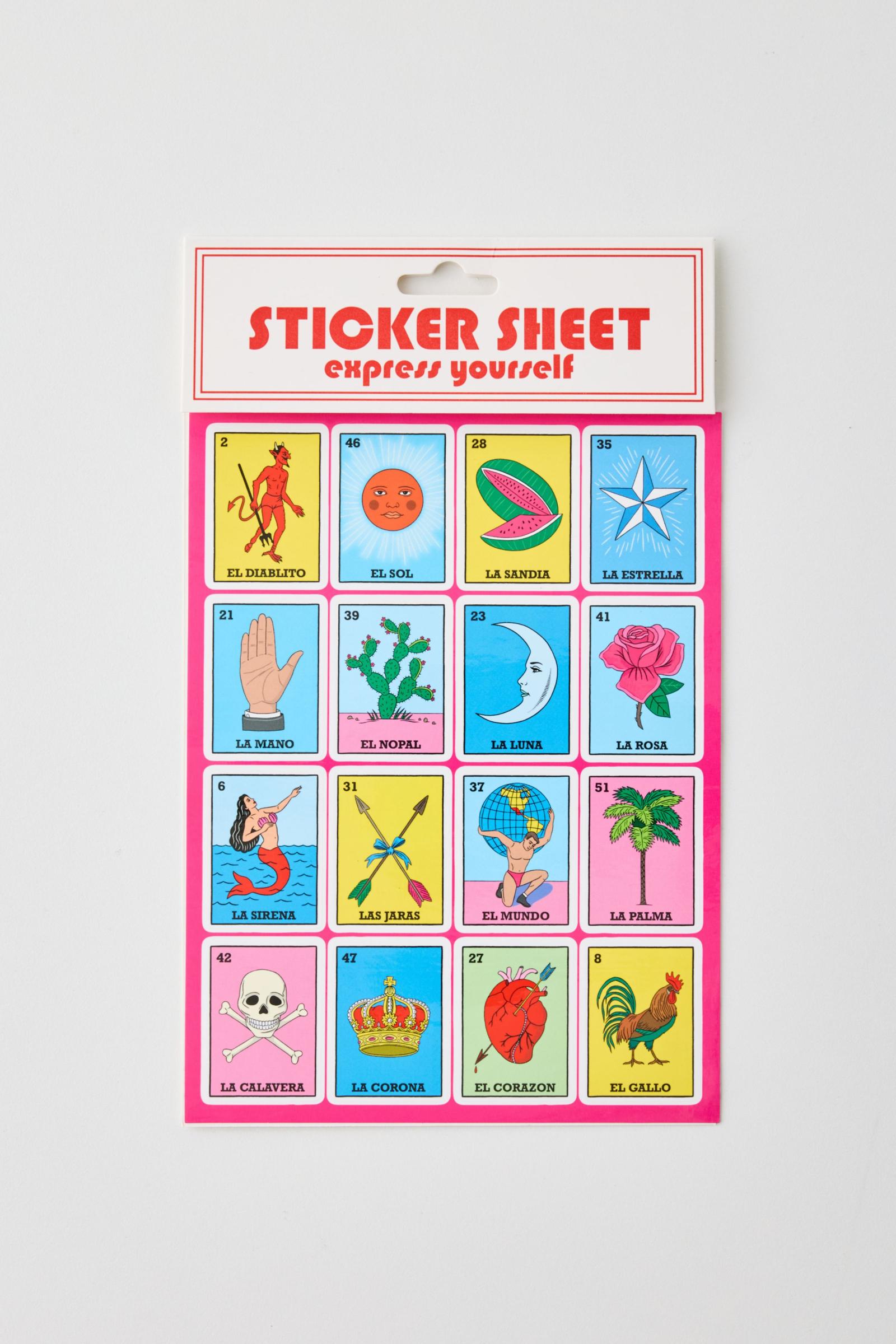 Lotería Bingo Sticker Sheet | Urban Outfitters Hong Kong - Clothing ...